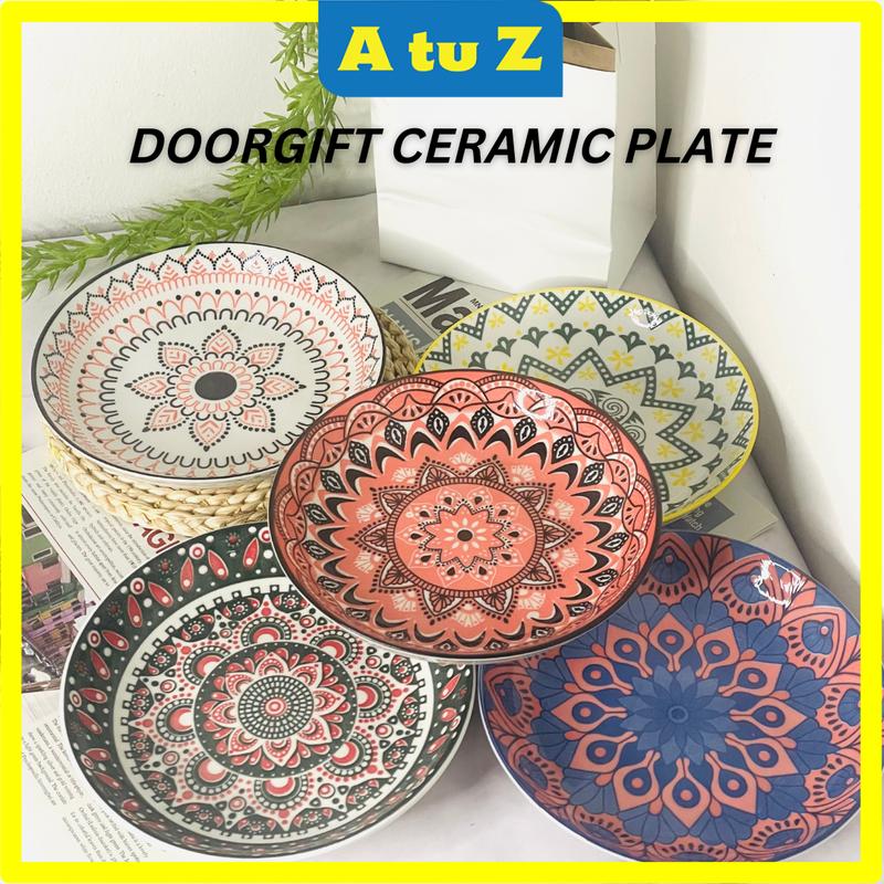 1PC Doorgift Pinggan Dan Mangkuk Seramik Corak Moroccan Tile - TikTok ...