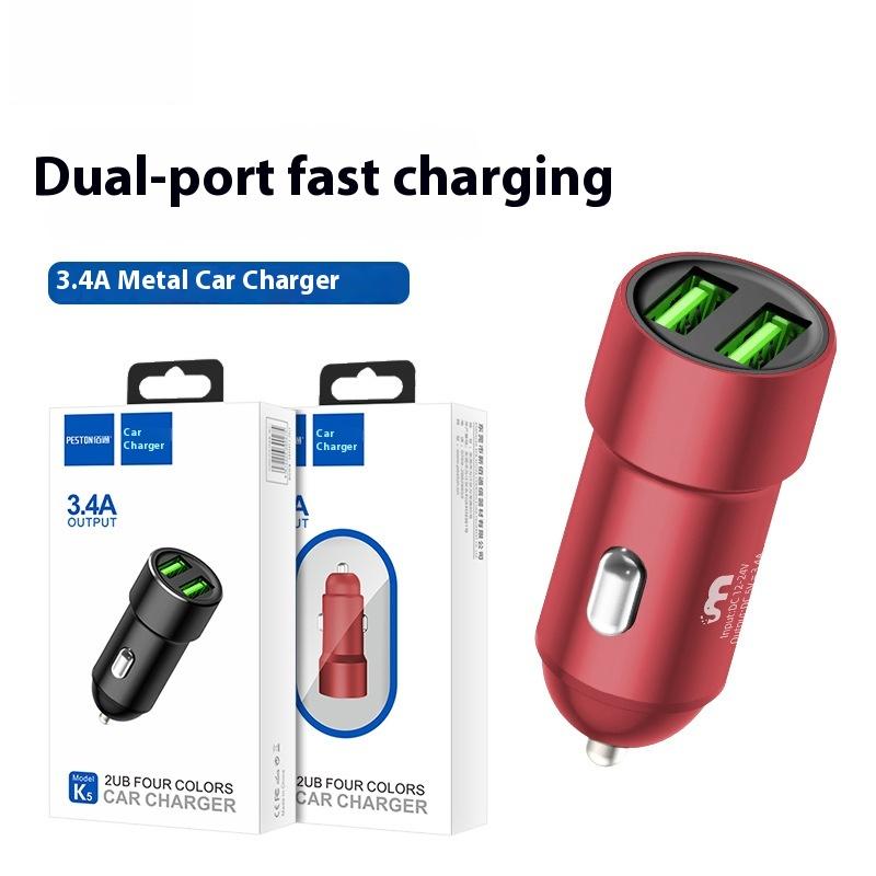 K5 Car Mobile Phone Charger 3.4a Fast Charging Dual Port USB - TikTok ...