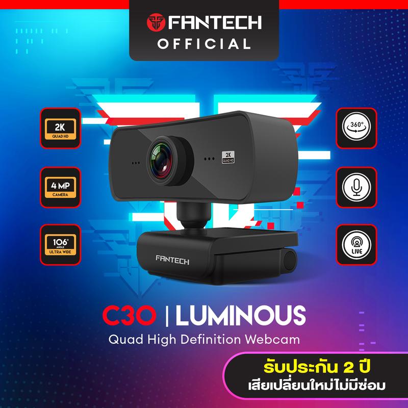 FANTECH WEBCAM LUMINOUS C30 1440P 2K QUAD HD USB Web Camera Webcam ...