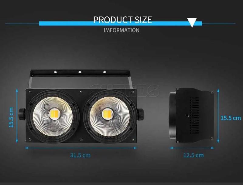 Lampu Fresnel COB Minibrute 2 Mata Blinder LED Putih Dingin dan Putih ...