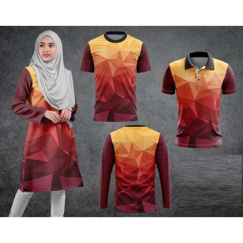 Pakaian Keluarga Muslim, Pakaian Sukan, Corak Berlian Kuning - TikTok ...