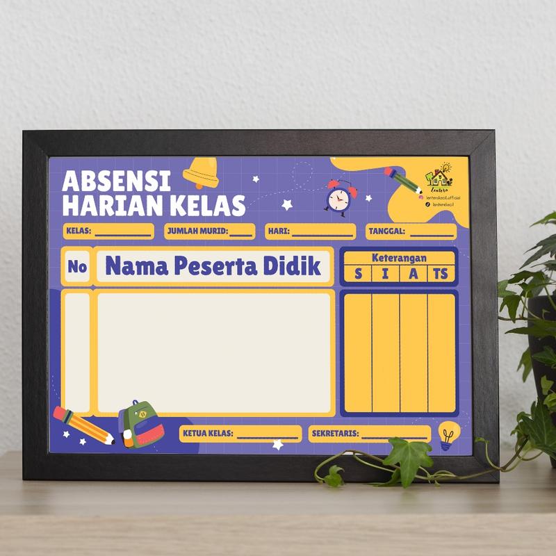 Poster ABSENSI KELAS Hiasan Dekorasi Kelas - Shop | Tokopedia