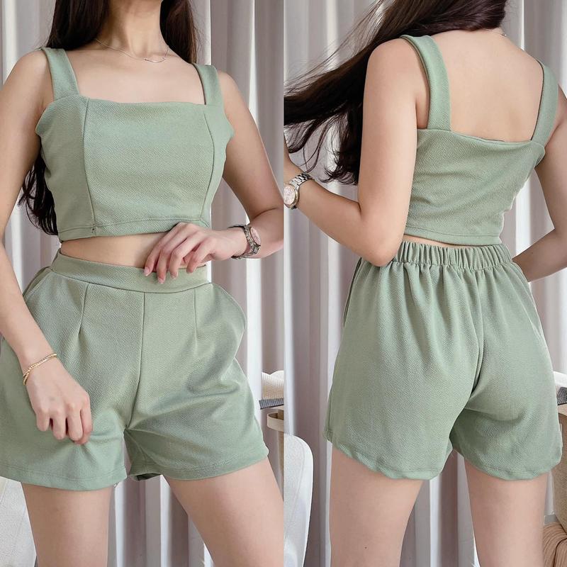 Terno Sleeveless Crop Top and Shorts Coordinate For Women Bestseller ...