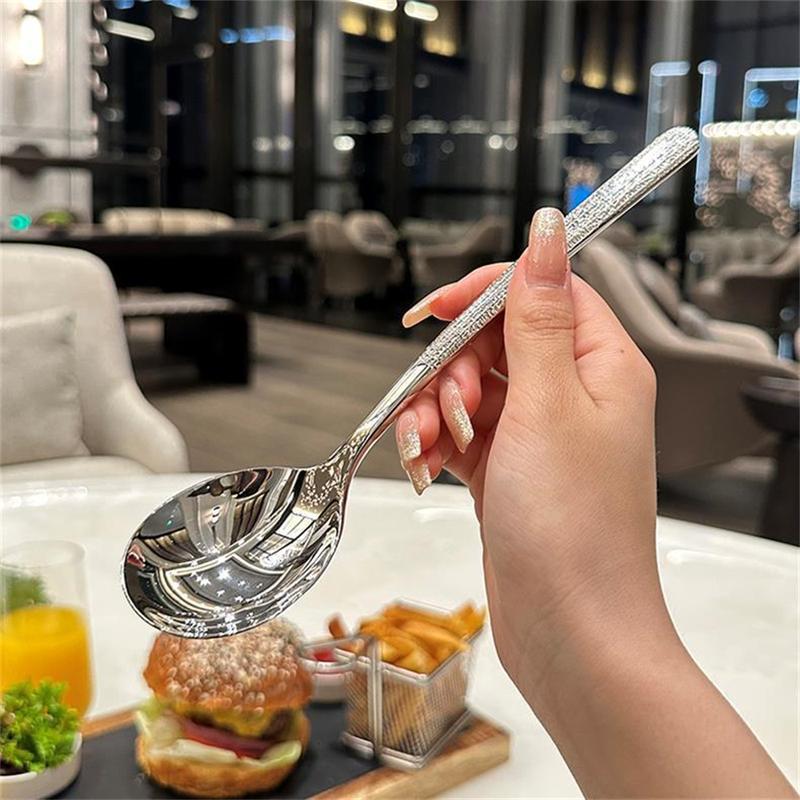 10PCS 304 Stainless Steel Spoon Adult Eating Thickened Spoon - TikTok ...