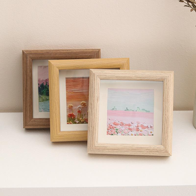 Square 4 inch small photo frame wholesale creative oil painting ...