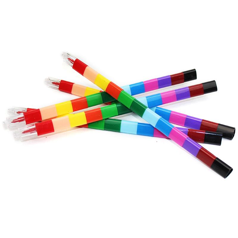 5Pcs Stackable Crayon Pencils Crayon Party Favor Kid 12 Colo - TikTok ...