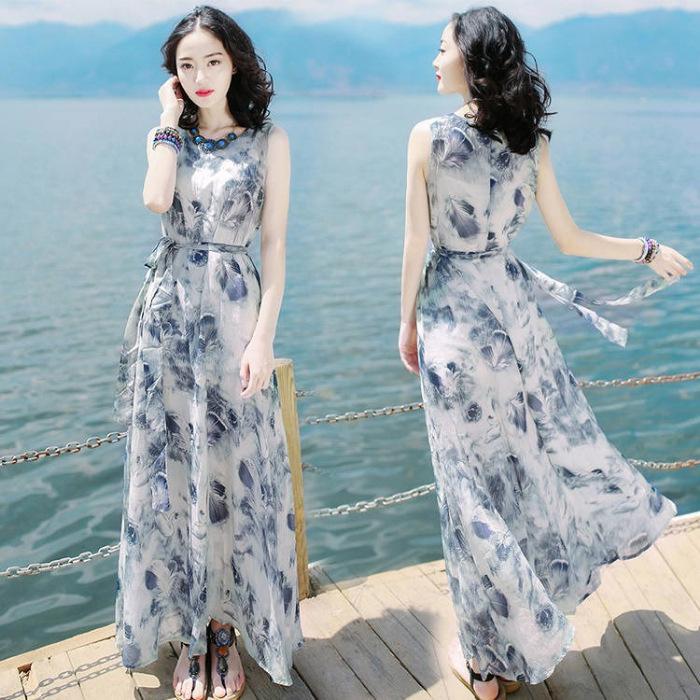 Gaun Wanita, Slim Fit, Tanpa Lengan, Diperbuat daripada Sutera - TikTok ...