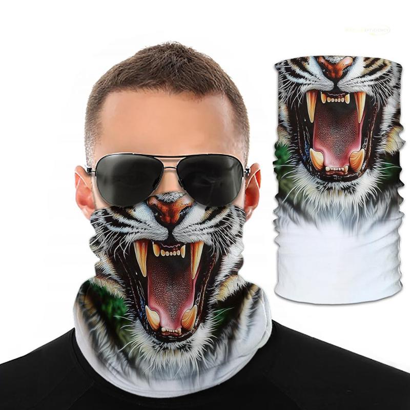 Tiger Ski Printed Mask Cycling Snowboard Neck Soft Knitted Fabric Face ...