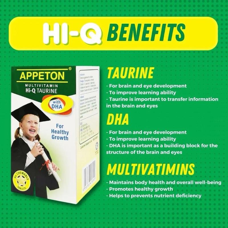 Appeton Hi-Q with Taurine and DHA FOR KIDS CHEWABLE Supplement - TikTok ...