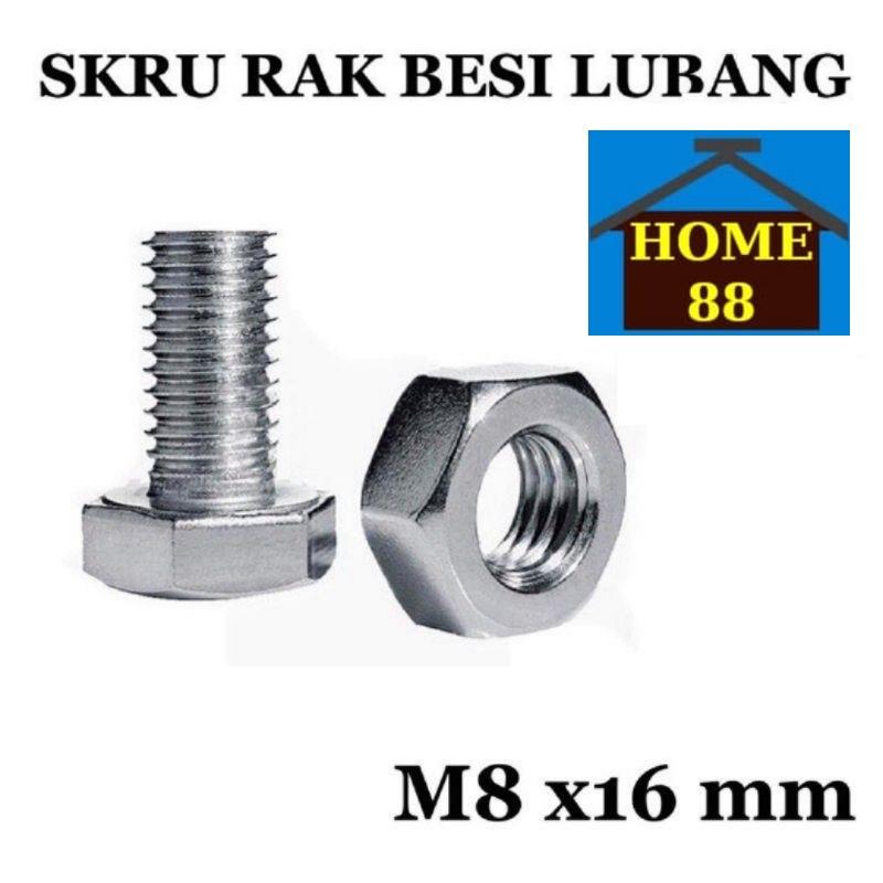 Skru Rak Besi lubang (M8x16mm)/Skru bolt and nut for angle slotted ...