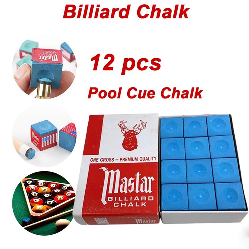 12pcs Premium Pool Cue Chalk Cubes for Snooker and Billiard tesas ...