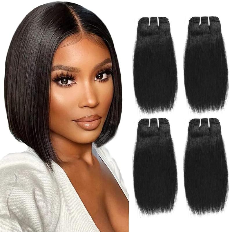 8 inch short human 10A Brazilian Straight Virgin Unprocessed Straight ...