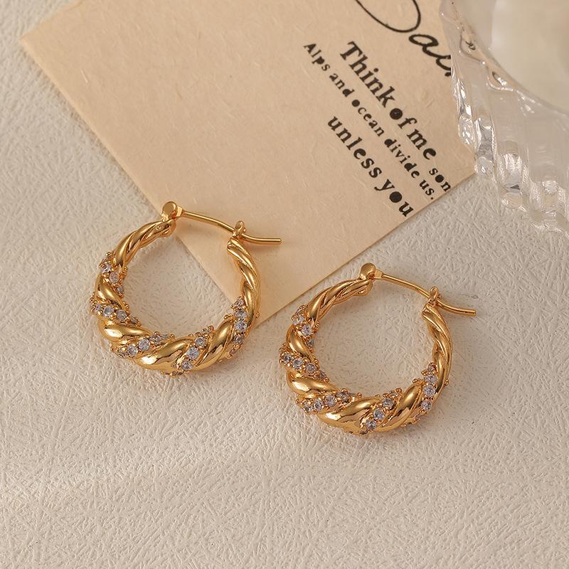 Jewelry Anting-anting Bertali Zirkon, Rekaan Berpintal Baharu, Zirkon ...