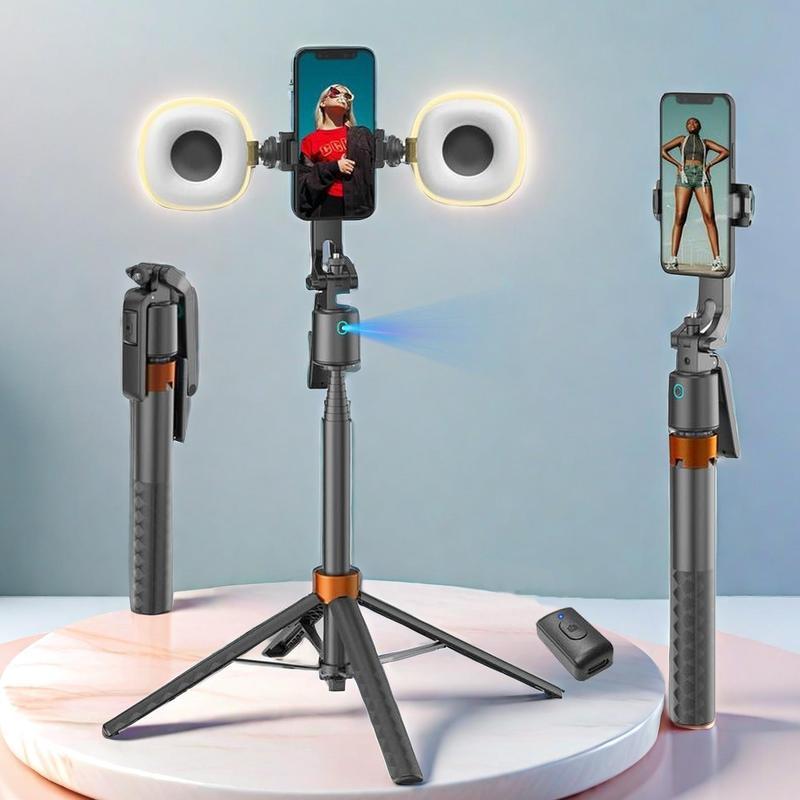 360° Rotatable Selfie Stick Tripod, Rechargeable Smart Face Tracking ...