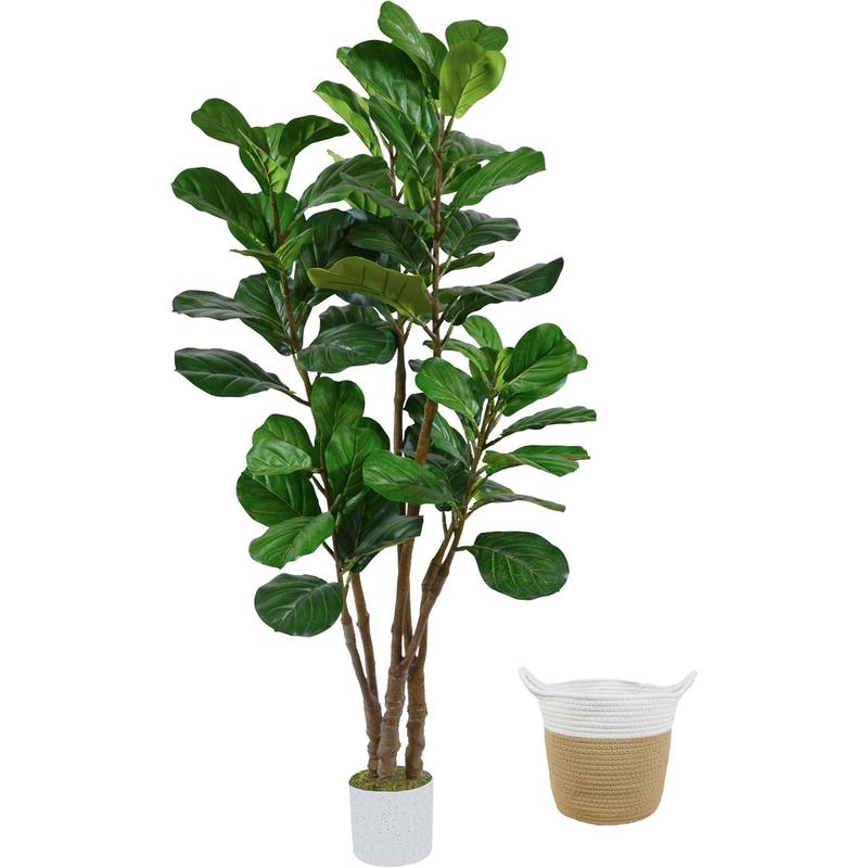Ouyang Luan Shop Artificial Fiddle Leaf Fig Tree 5ft Tall with - TikTok ...