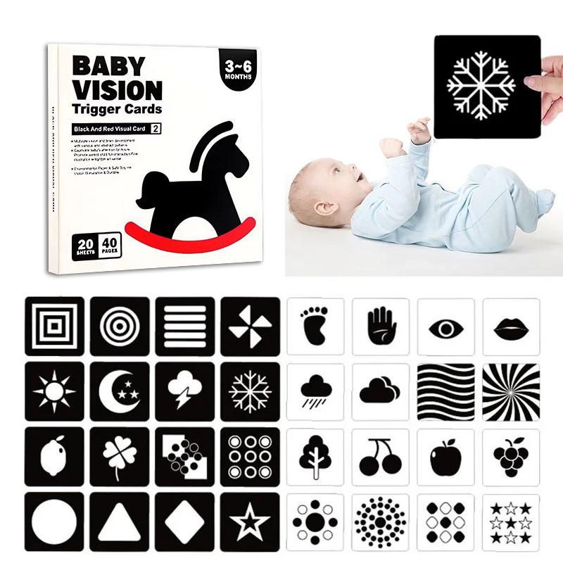 Baby Flash Card Montessori Toys Black and White Color shape Cards ...