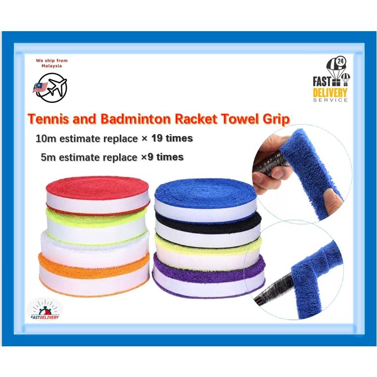 Badminton Racket Cotton Towel Roll grip 10 meter 5M Kain absorb ...