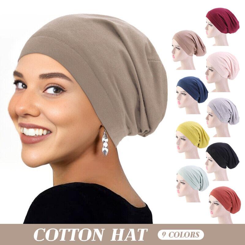 Muslim Women Headscarf Turban Hat Muslim Hijabs Soft Caps Comfortable ...