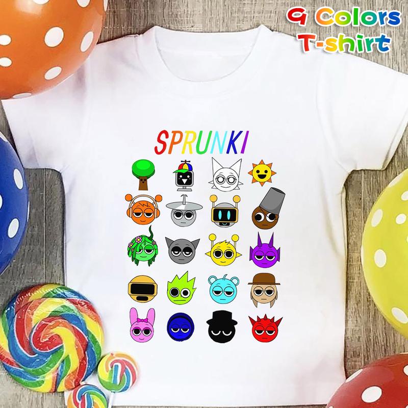 Sprunki all characters kids shirts boy unisex short sleeve T-Shirt ...