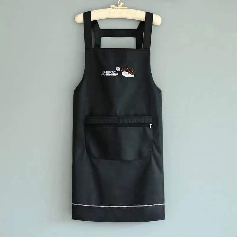 Apron Kalis Air Fesyen Dengan Poket Zip Apron Memasak Kain Kalis ...