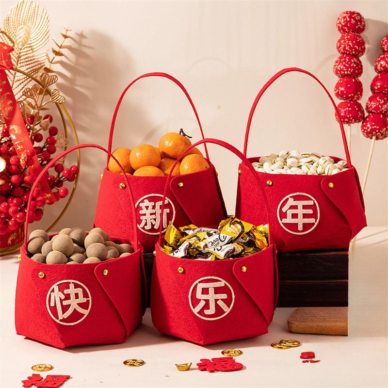 4PCS/Set 2024 Spring Festival Hand-held Fruit Basket Decoration ...