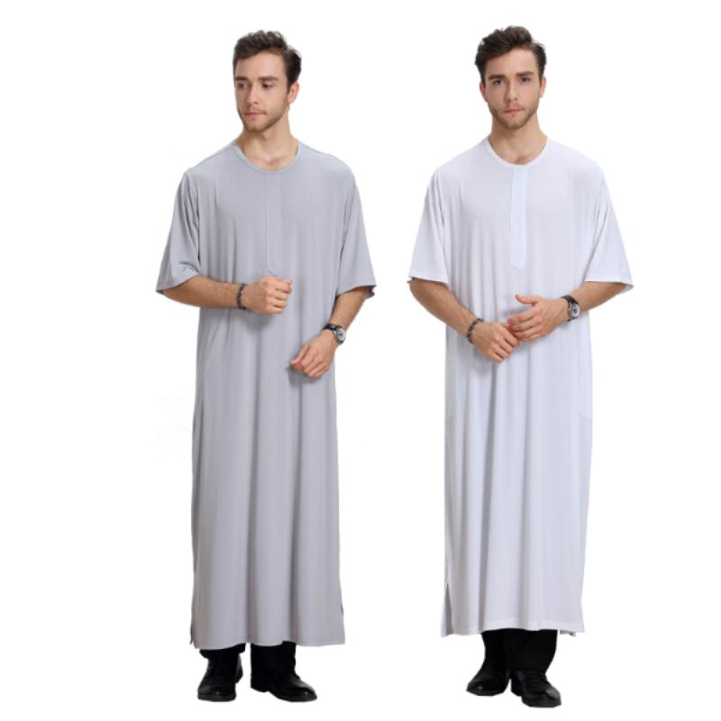 Muslim Ramadan Thobe Saudi Arab Plain Kaftan Islamic Summer Half ...