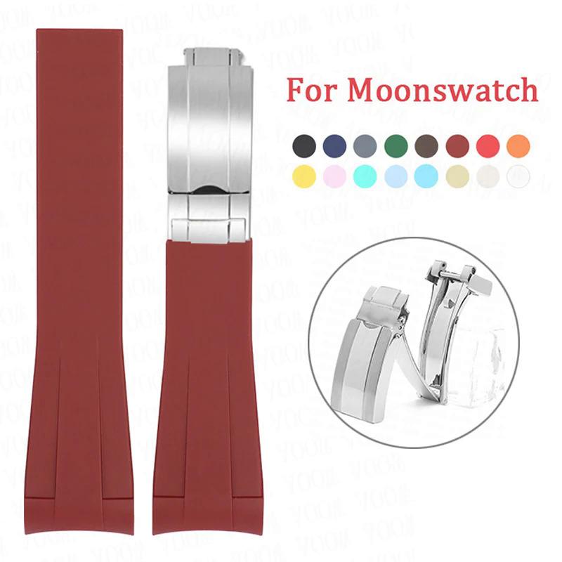 Gelang Jam Tangan Getah, 20mm, Untuk Omega, Bersama BulanSwatch ...