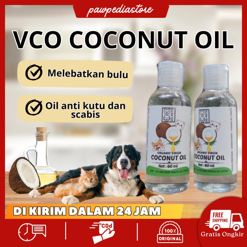 pawpediastore VCO 60ml Virgin Coconut Oil Kucing Anjing Virgin Coconut ...