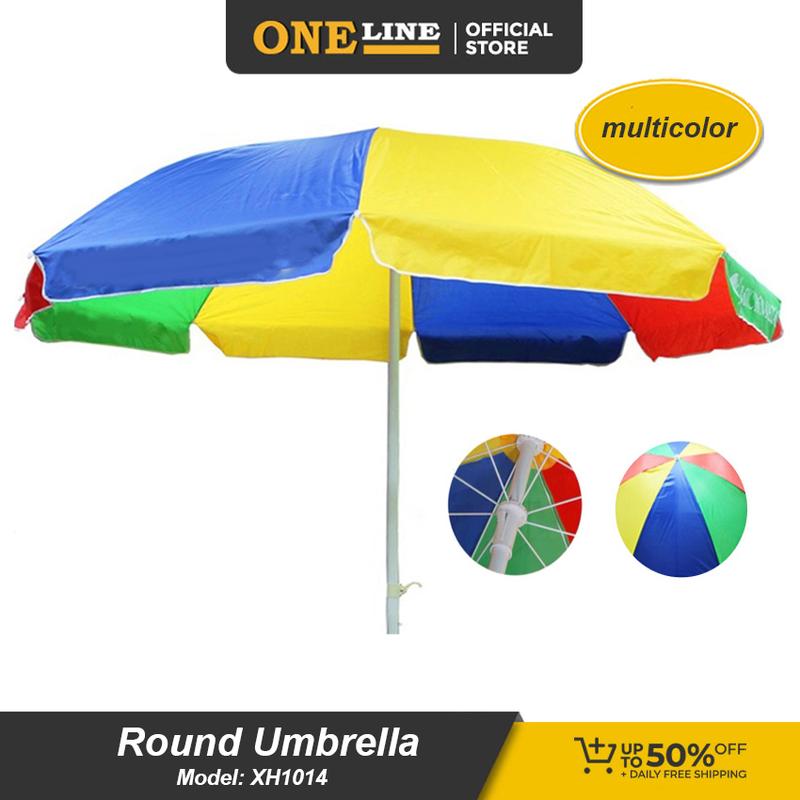 ONELINE l Round Beach Umbrella Outdoor Table Umbrellas (Multicolor ...