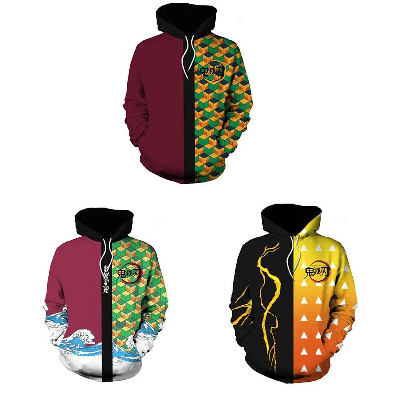 Baju Hoodie Demon Slayer Kimetsu No Yaiba, Rekaan 3D, Watak Agatsuma ...