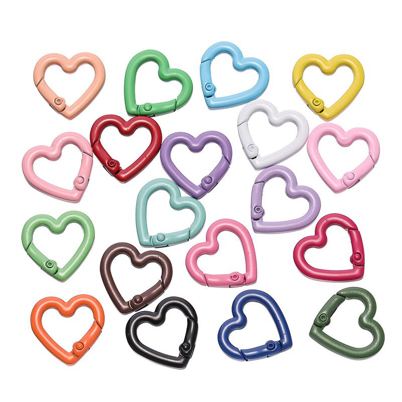 St.kunkka 1-5Pcs 25mm Spring Buckle Colorful Aluminum Heart Buckle ...