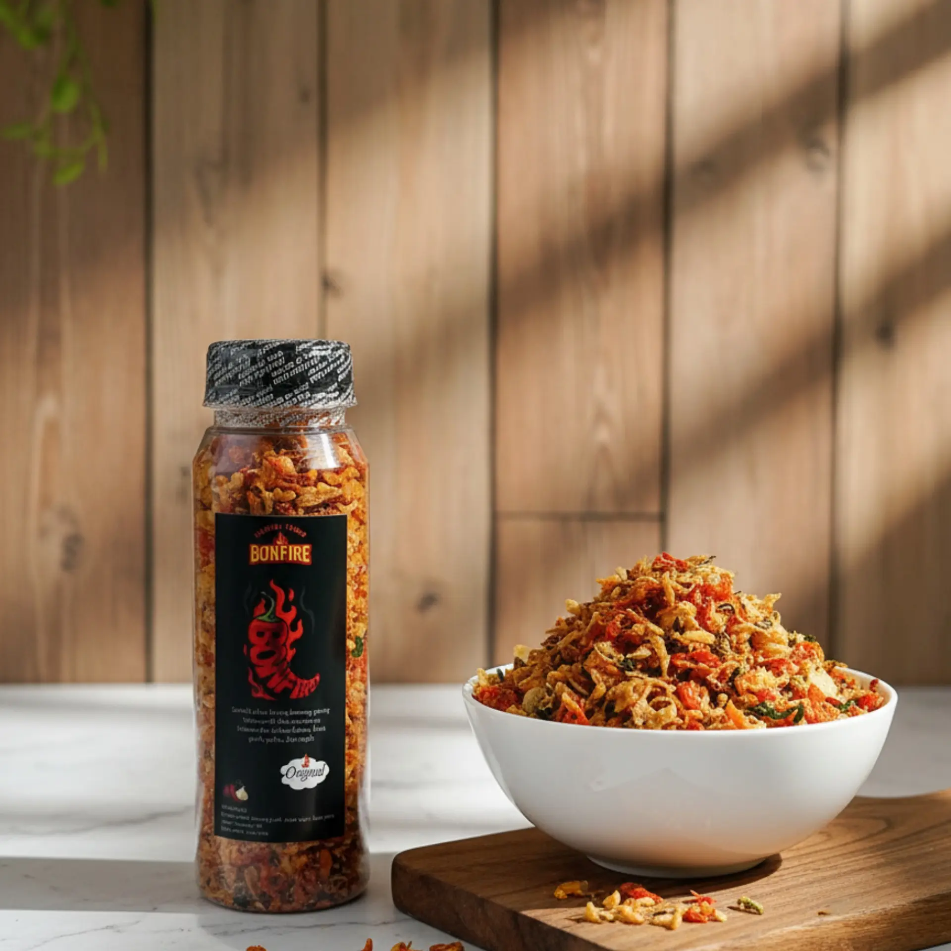BONFIRE Sambal Tabur Daun Jeruk Kering Gurih Pedas Asin Bawang Goreng ...