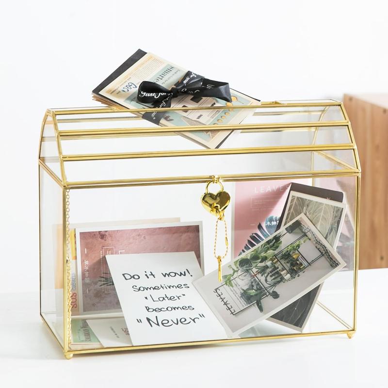 Wedding Card Box with Slot, 12.2'' Large Glass Card Boxes fo - TikTok Shop