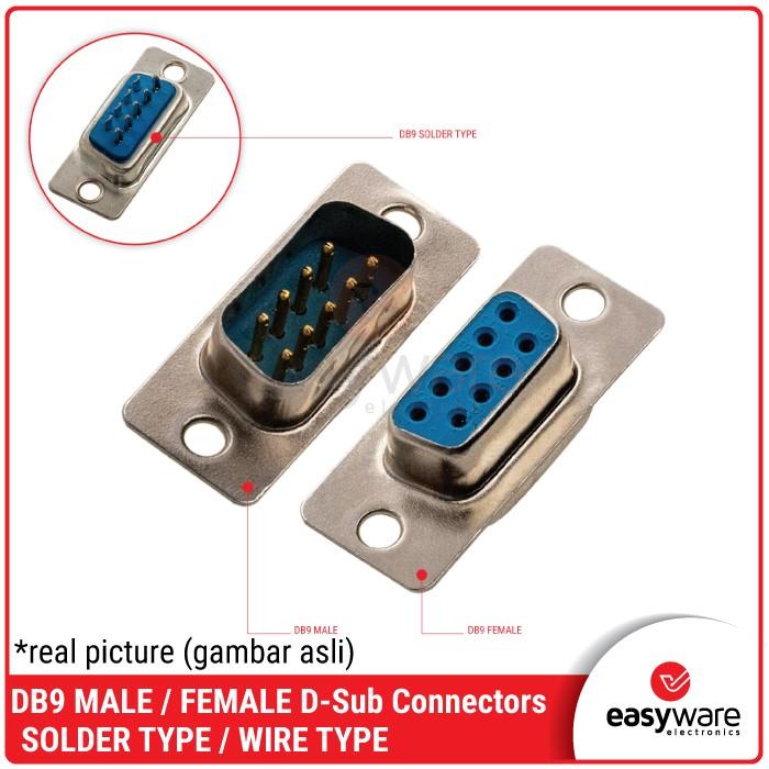 Jual DB9 Connector RS232 Serial port Konektor DB9 DB 9 Solder Male ...