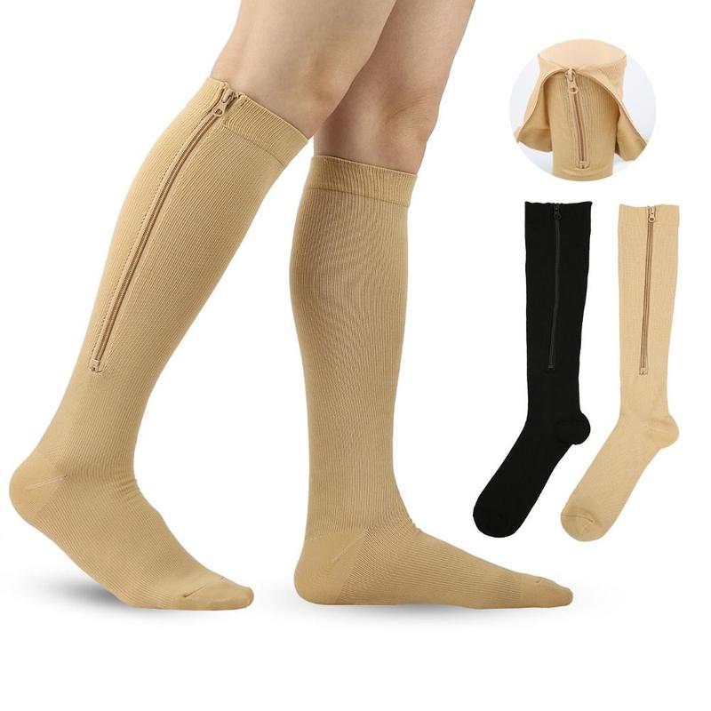 Stokin Zip Mampatan, Bahan Nilon, Warna Kulit, Kaki Tertutup - TikTok ...