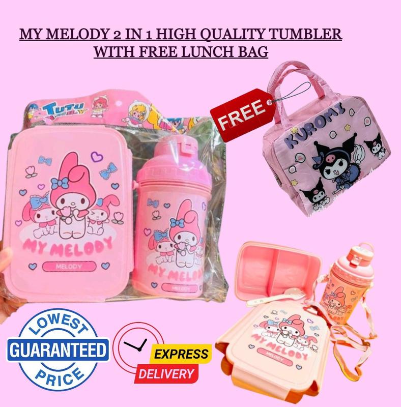 My Melody 3in1 Cute Kids Lunch Box Set with Tumbler, Cute & Honey ...