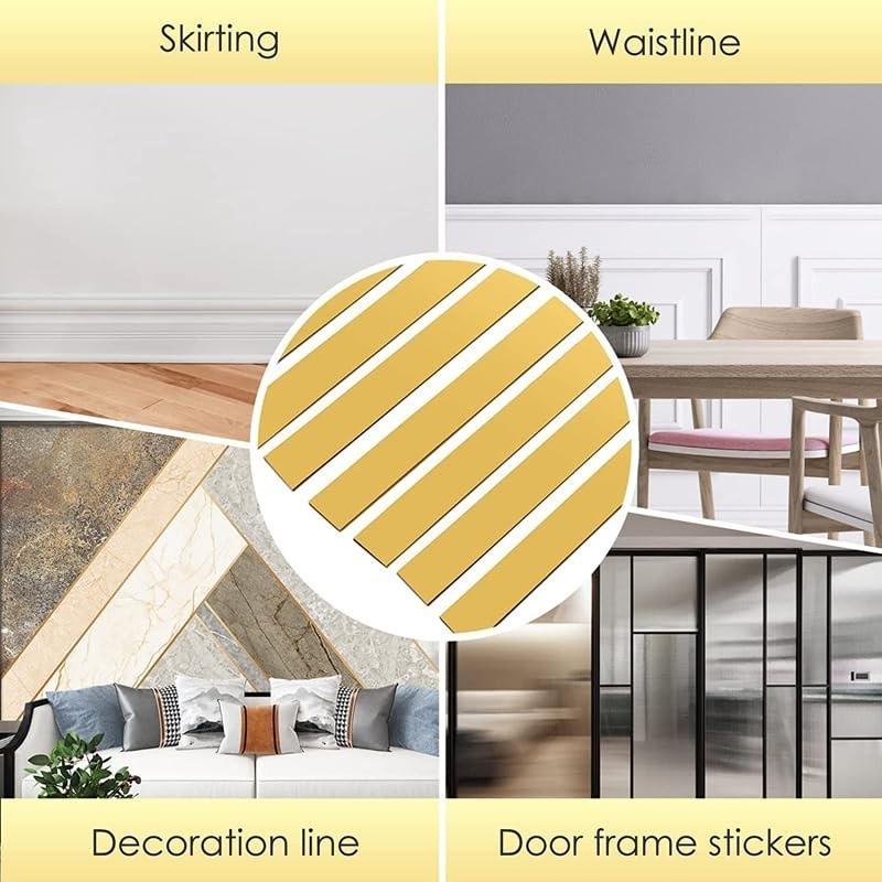 3M List Plat Strip Mirror Gold / Stainless Steel Stiker List Plat Strip ...