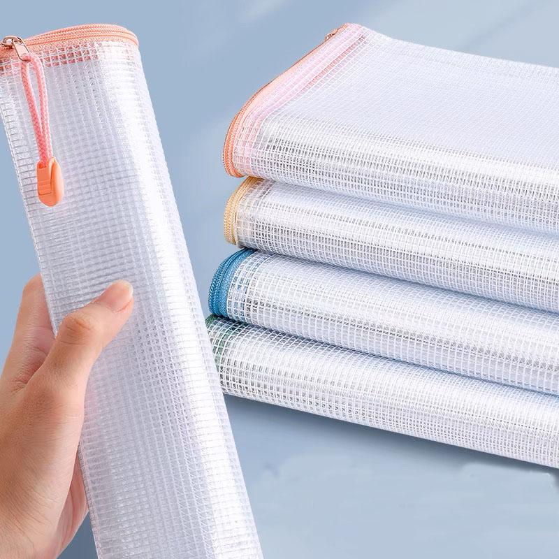 A4 Waterproof Zippered Mesh File Folder, Organizer for School & Classroom, Travel Storage Bag ...
