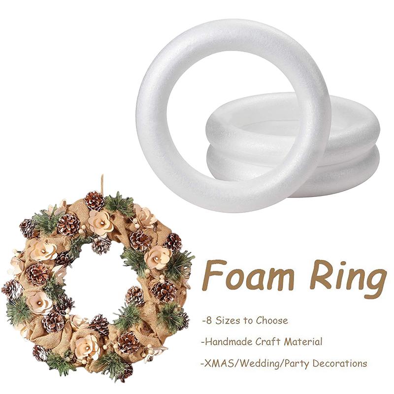 [BNC]White Round Polystyrene Foam Ring For Christmas Crafts DIY ...