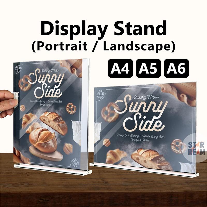 A6 A5 A4 QR Code Display Stand Akrilik Tebal Stabil Transparent ...