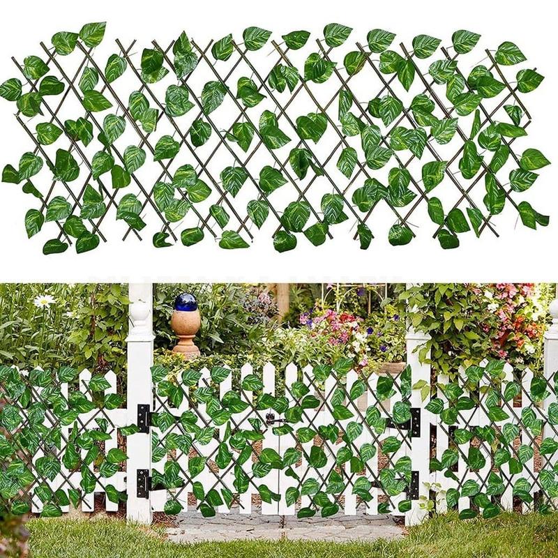 Green Leaf Expandable Fence Privacy Screen Gardening Border For ...
