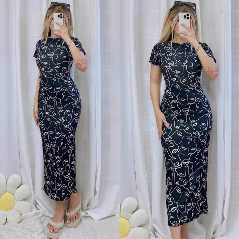 Julia Knitted Bodycon Maxi Dress Slim Fitting Womenswear - TikTok Shop ...