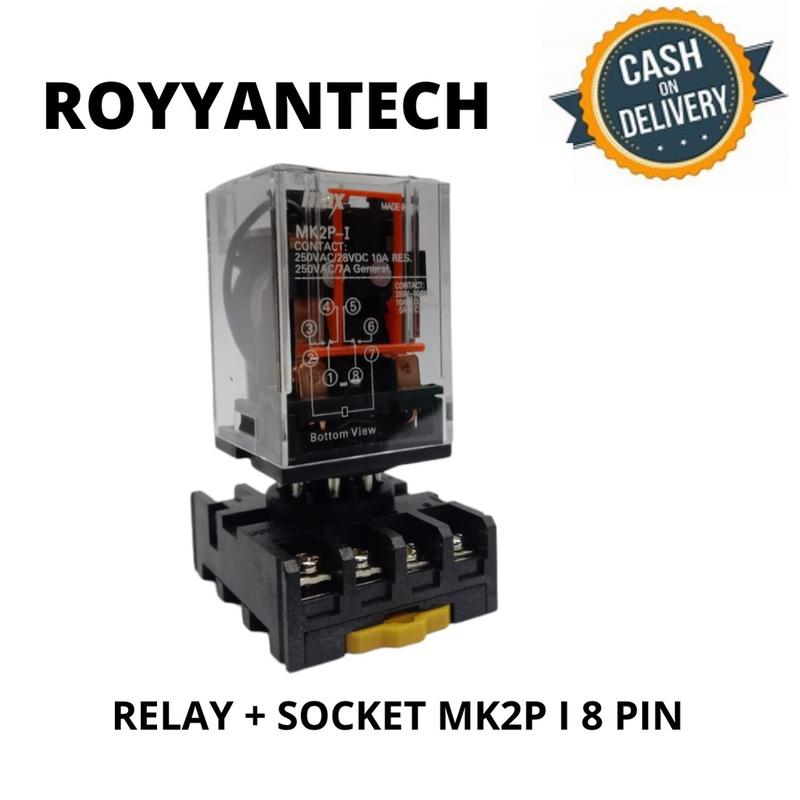 RELAY SOCKET 220V AC RELAY SOCKET MK2P I 8 PIN MAX - Shop | Tokopedia