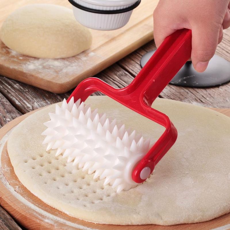 New Roller Pizza Dough Docker Red Plastic Hole Pastry Punche - TikTok ...