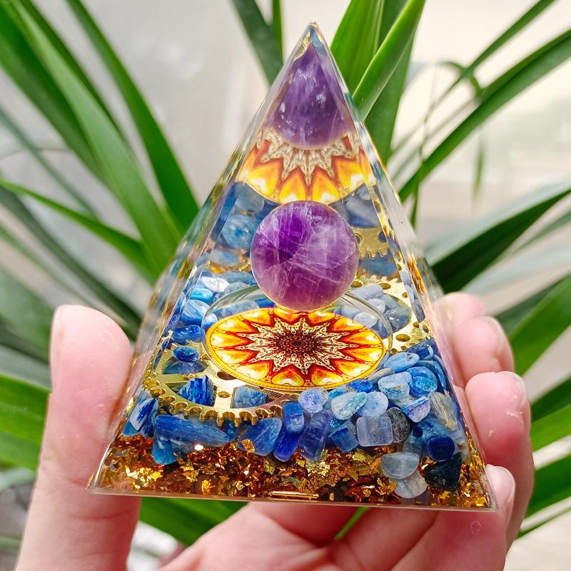 New Semi-Precious Stone Pyramid Gear Ornament Simple Design Crushed ...