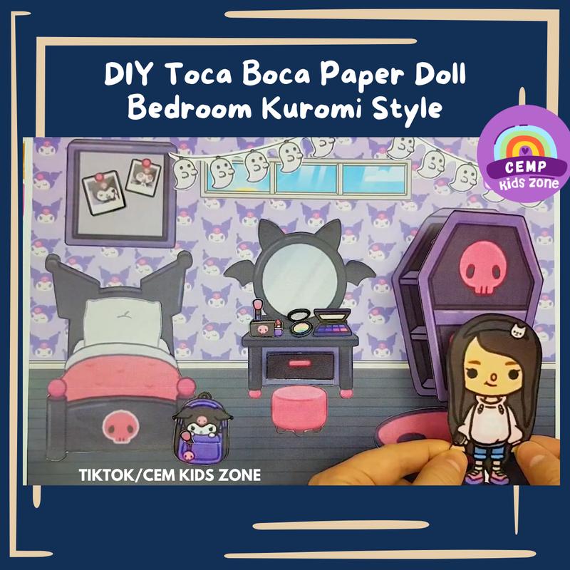 Mainan Anak Patung Kertas Bilik Tidur Toca Boca Kuromi / Mainan ...