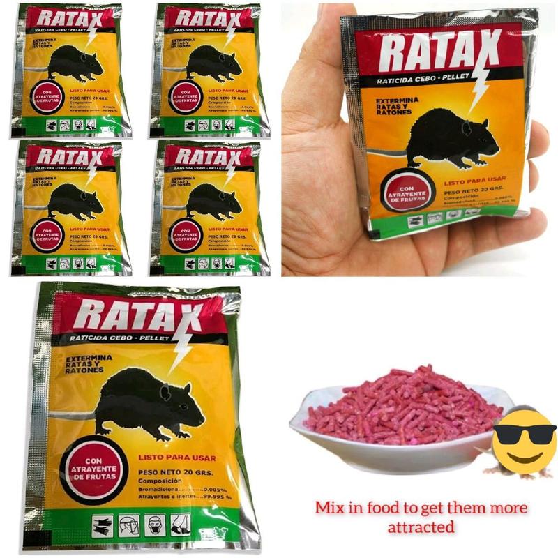 SET 0F 10 SACHET RATAXRAT/MOUSE/MICE/RODEN PELLETS BAIT 20g Household ...