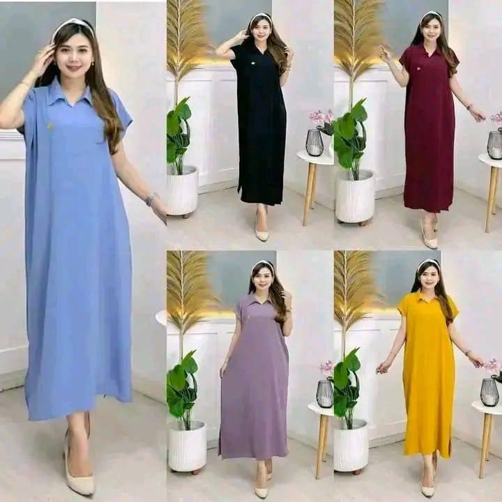 Dress Daster nagita kerah cringkle airflow plus size fit 40-80kg ...