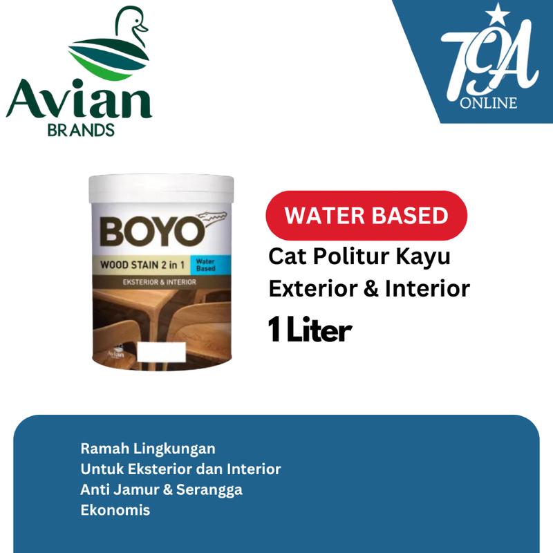 AVIAN BRANDS Boyo Wood Stain 2 in 1 Cat Politur Kayu Water Based 1 ...