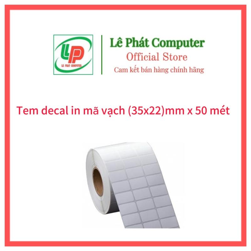 Giấy decal in tem mã vạch (35x22)mm x 50m - 3 tem 1 hàng - TikTok Shop ...